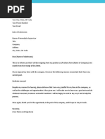 Simple Resignation Letter Format in Hotel Industry | PDF | Employment