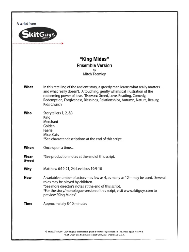 King Midas Ensemble-PV | PDF | Storytelling