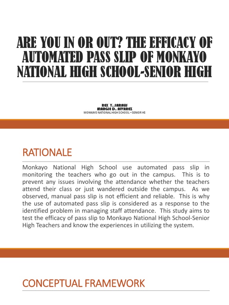Efficacy of Automated Pass Slip System | PDF
