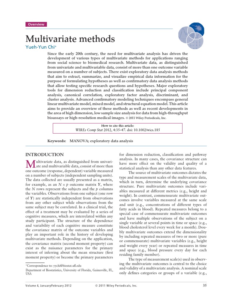 Multivariate Methods | PDF | Principal Component Analysis | Data Analysis