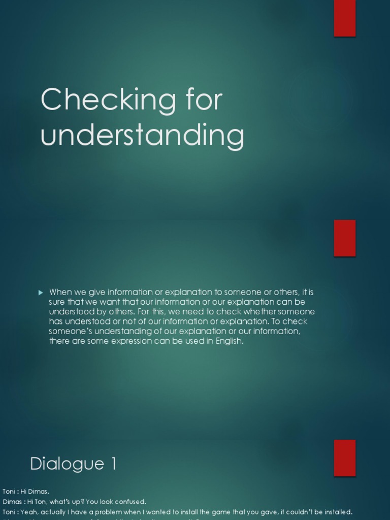 Checking For Understanding | PDF | Cognitive Science