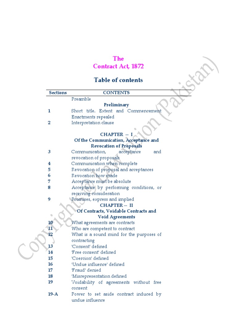 The Indian Contract Act, 1872: A Comprehensive Overview of Contract Law Principles Regarding ...