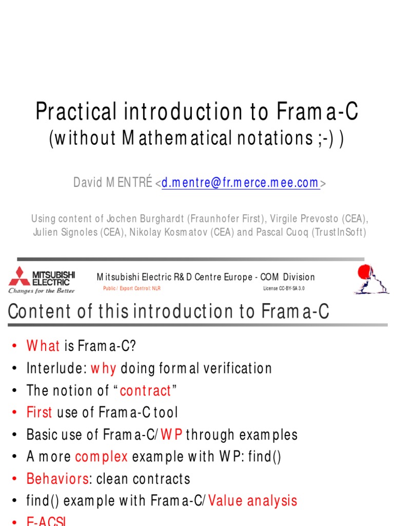 Practical Introduction To Frama-C: (Without Mathematical Notations - ) ) | PDF | Control Flow ...
