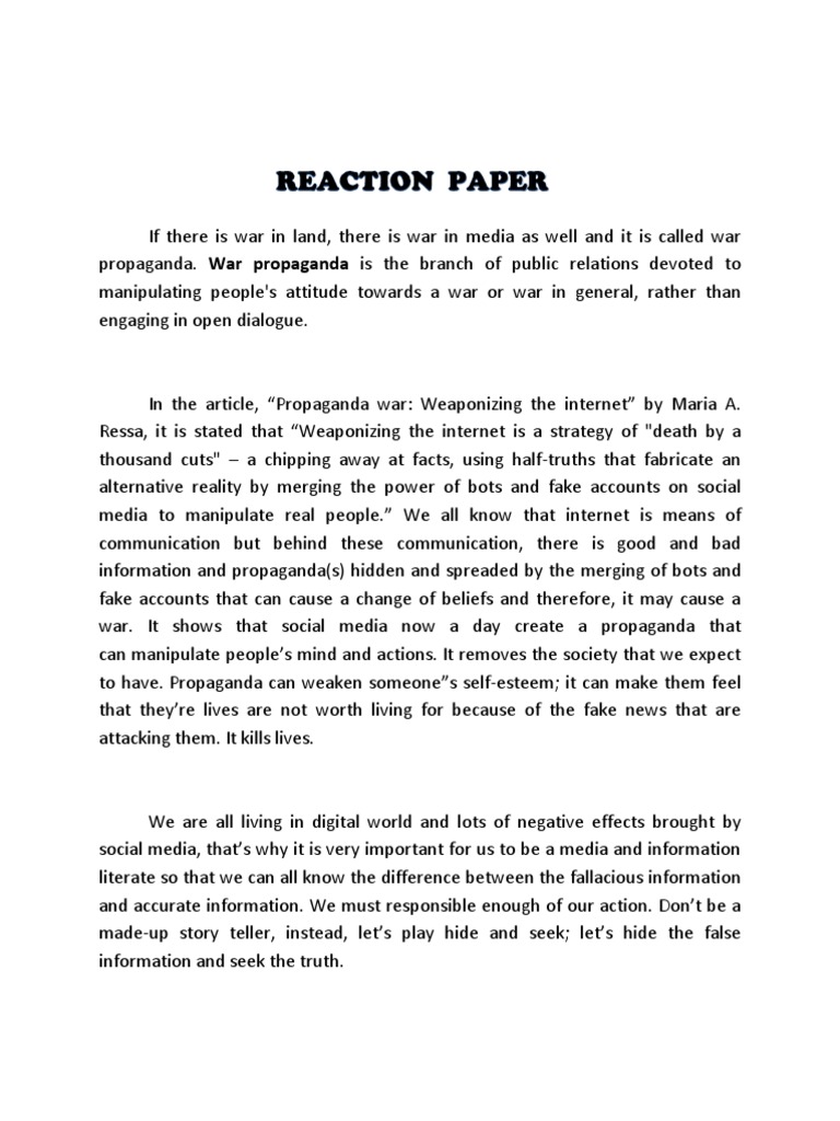 Weaponizing the Internet: A Reaction Paper | PDF