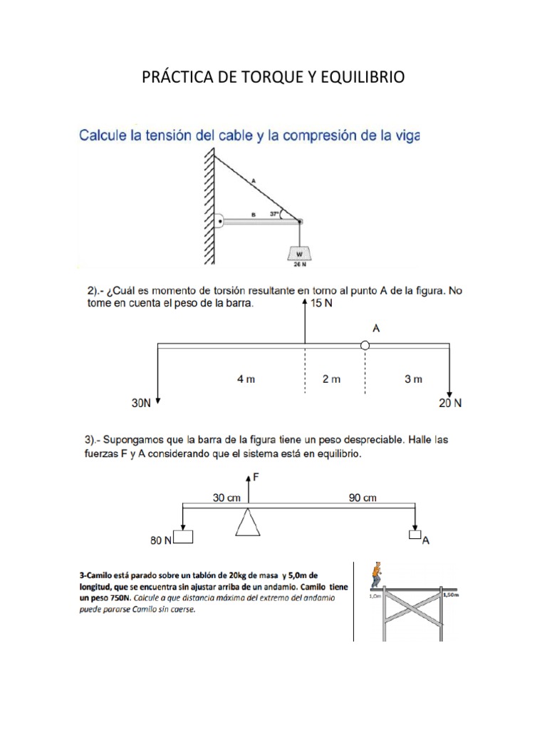 Práctica de Torque y Equilibrio PDF | PDF