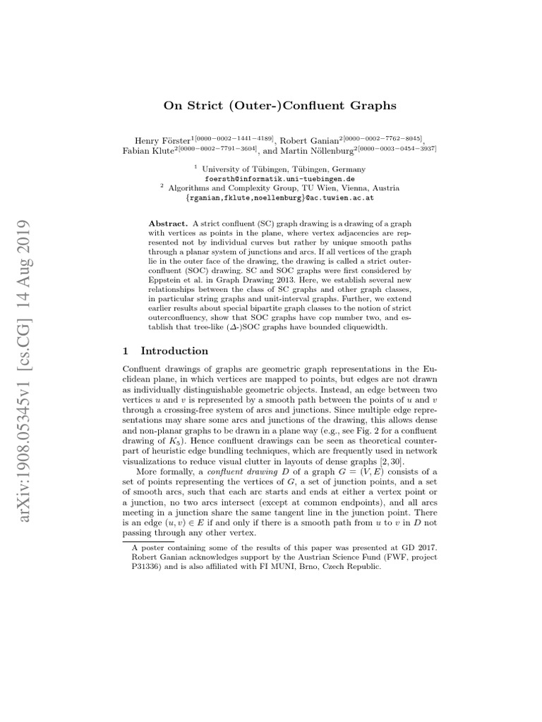 On Strict (Outer-) Confluent Graphs | PDF | Vertex (Graph Theory ...