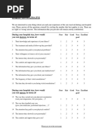 Servqual Questionnaire (Healthcare Industry) | PDF | Health Care | Hospital