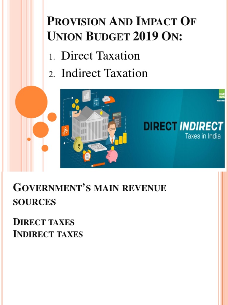 Union Budget 2019: Taxation Changes | PDF | Indirect Tax | Direct Tax