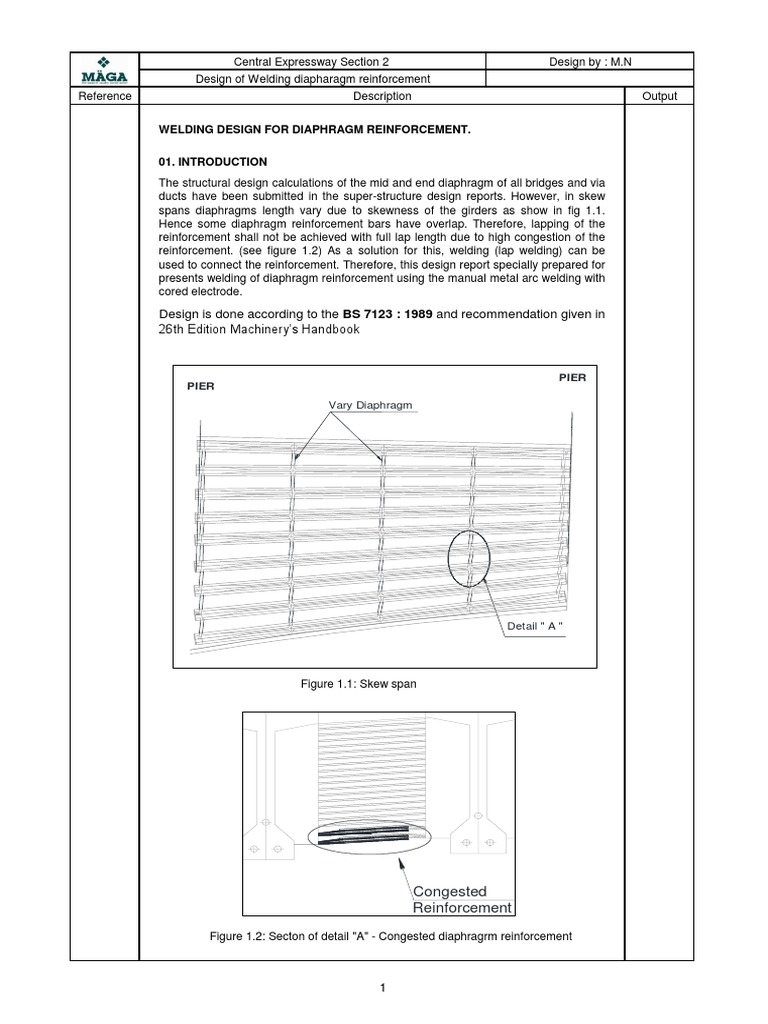 Welding Design For Diaphragm Reinforcement | PDF | Welding | Construction