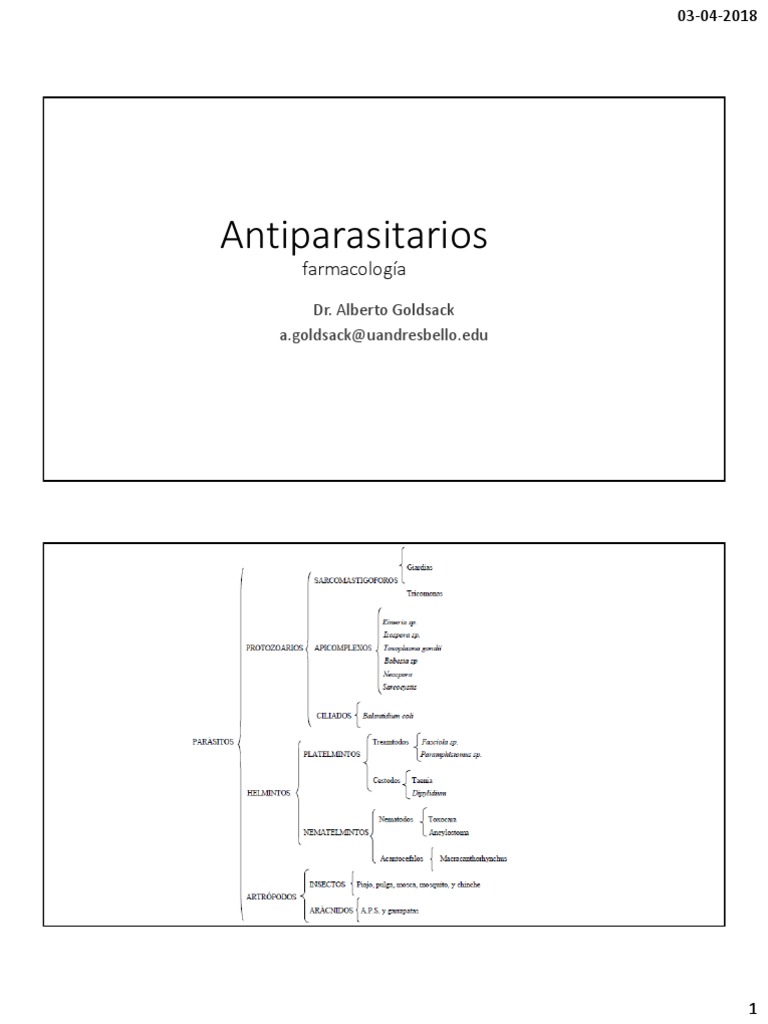 Antiparasitarios 2018 PDF | PDF | Farmacocinética | Medicamentos con receta