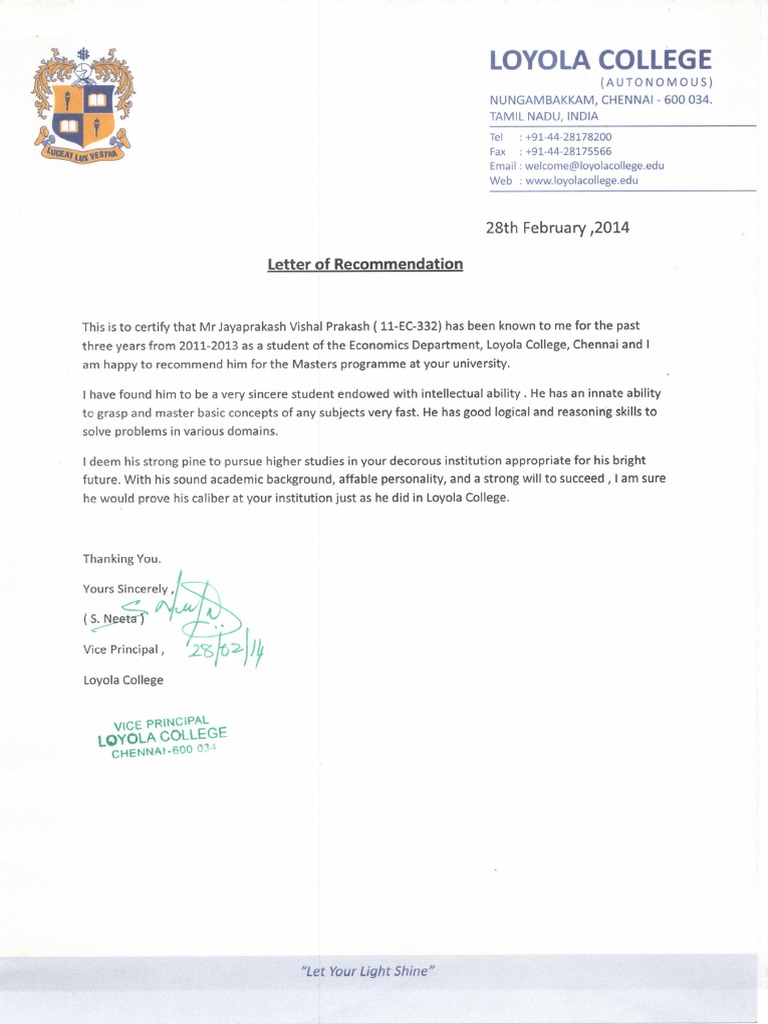 LOR Sample PDF | PDF