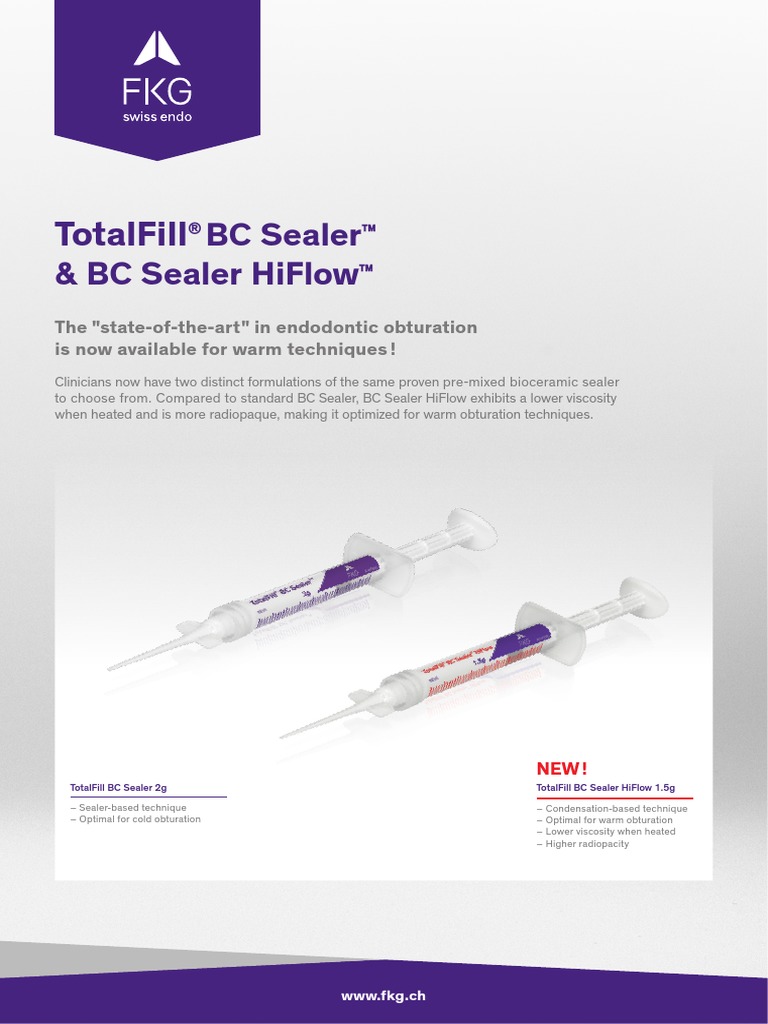 Brochure TotalFill BC Sealer HiFlow | PDF | Bioceramic | Calcium