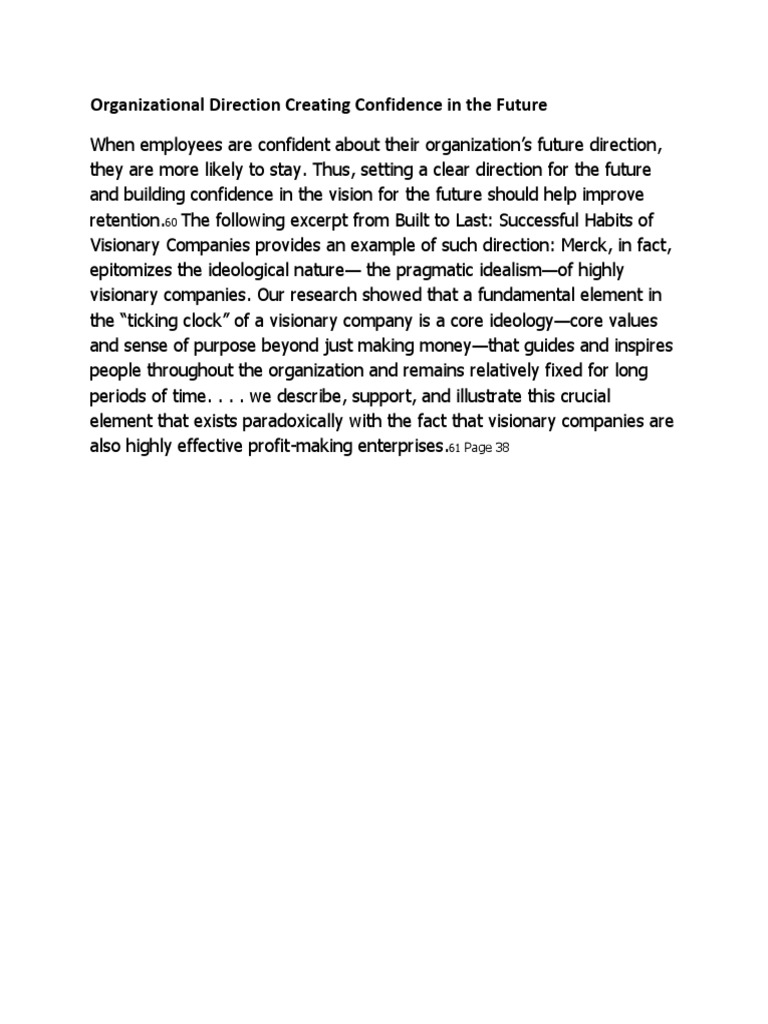 Organizational Direction Creating Confidence in The Future | PDF