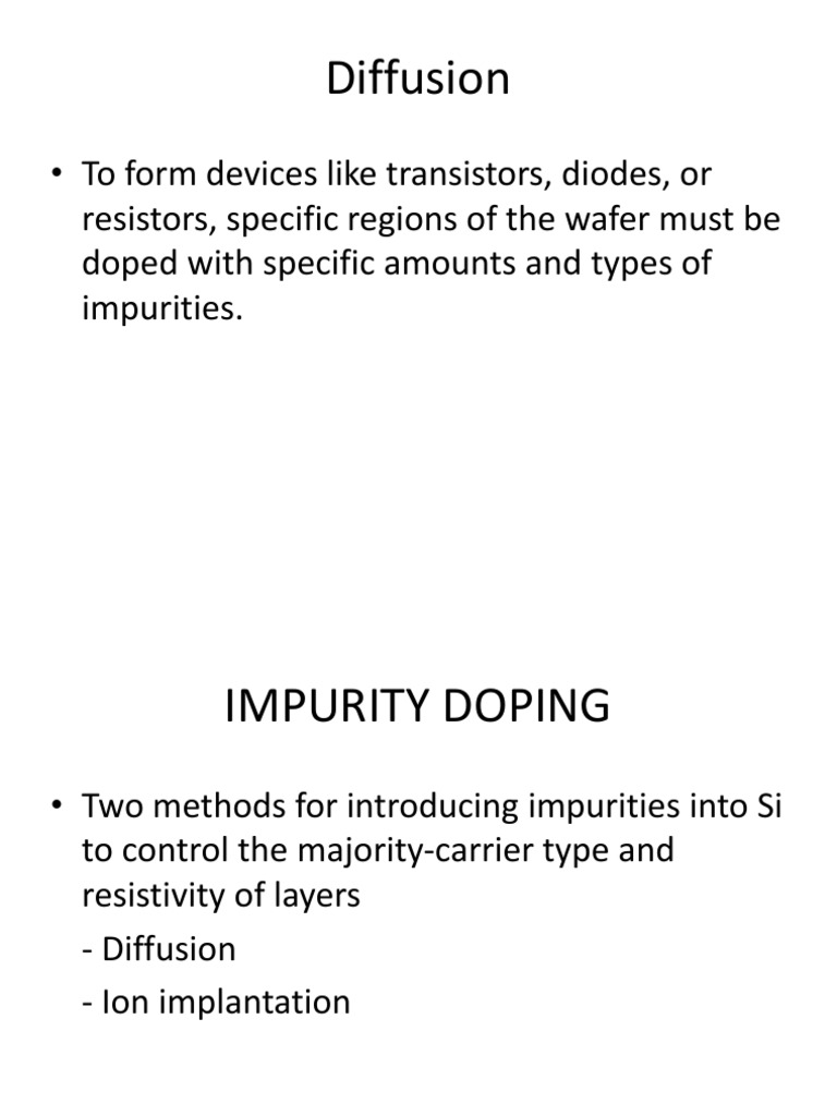 Diffusion | Download Free PDF | Semiconductors | Doping (Semiconductor)