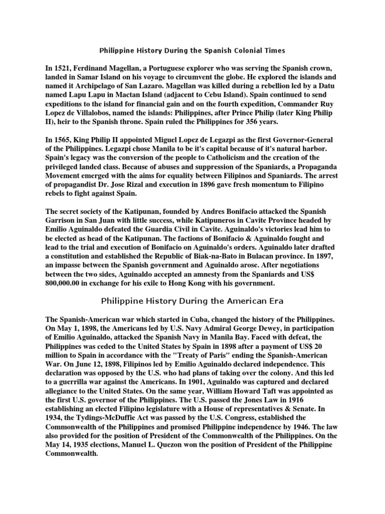 Philippine History During The Spanish Colonial Times | PDF | Benigno ...