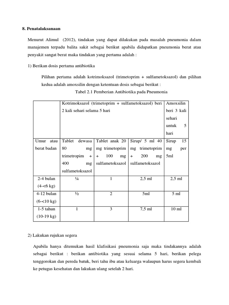 Penatalaksanaan Pneumonia | PDF