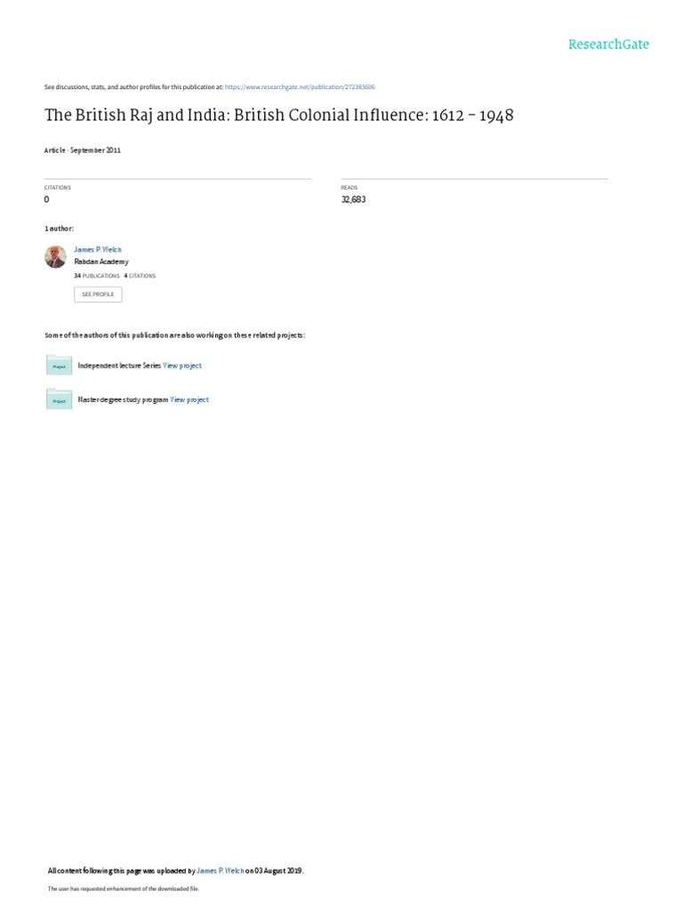 The British Raj and India British Colonial | PDF | British Raj | Indian ...