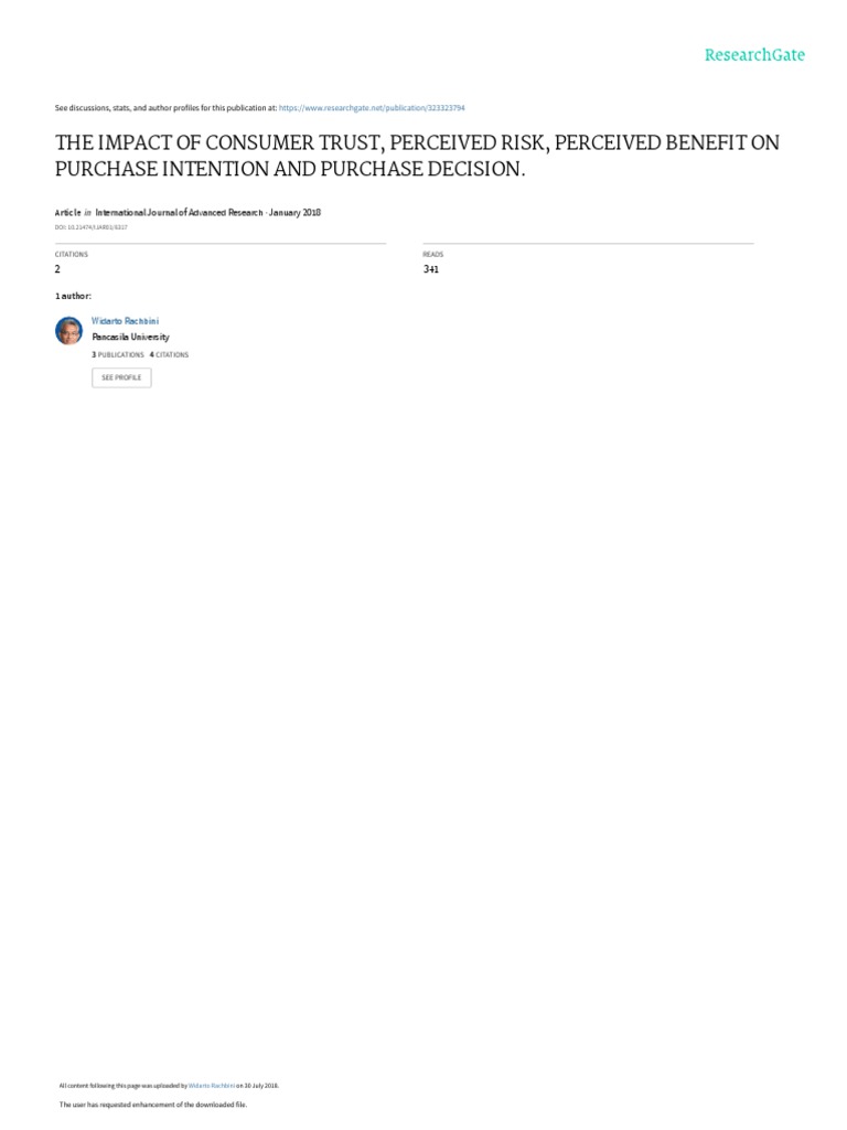 The Impact of Consumer Trust, Perceived Risk, Perceived Benefit On ...