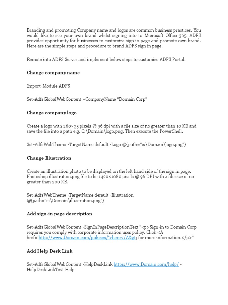 Customizing The ADFS Sign-In Pages | PDF | Domain Name | Information ...