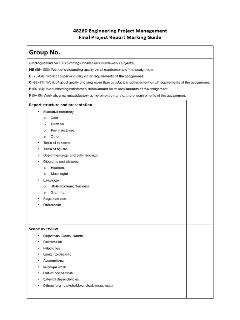 Group No.: 48260 Engineering Project Management Final Project Report ...