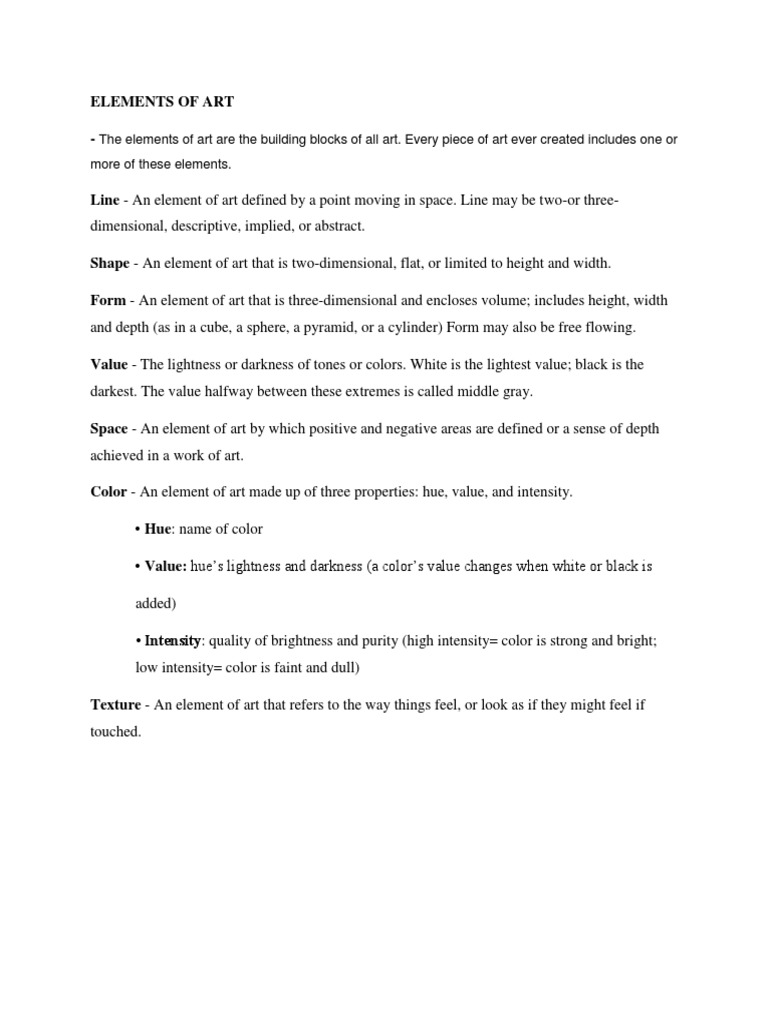 Elements of Art | PDF | Vision | Art Media