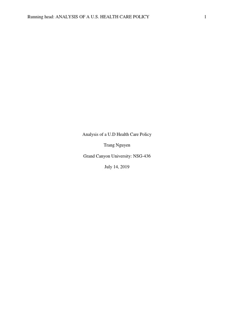 Analysis of A Us Health Care Policy | PDF | Health Policy | Refugee