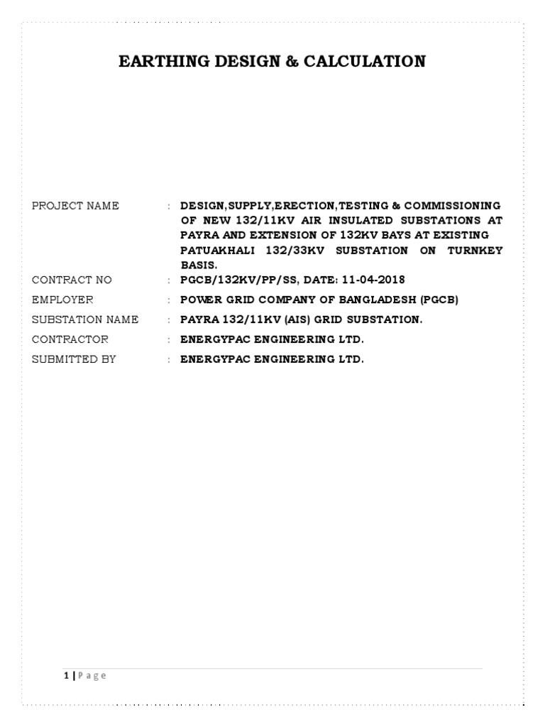 Payra Earthing Report | PDF | Electricity | Physical Quantities