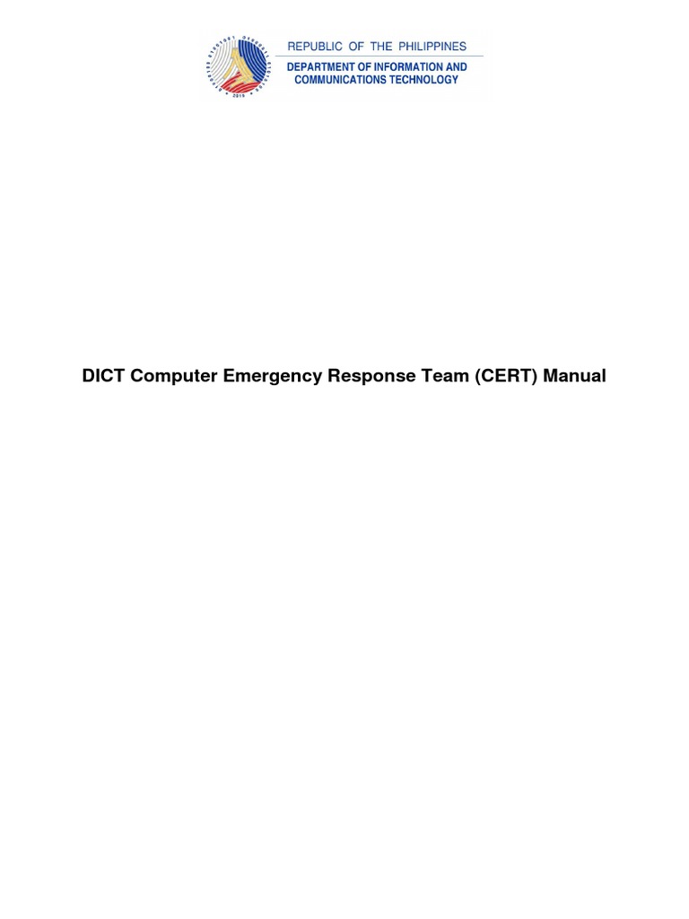 DICT Computer Emergency Response Team (CERT) Manual | Download Free PDF | Information Security ...