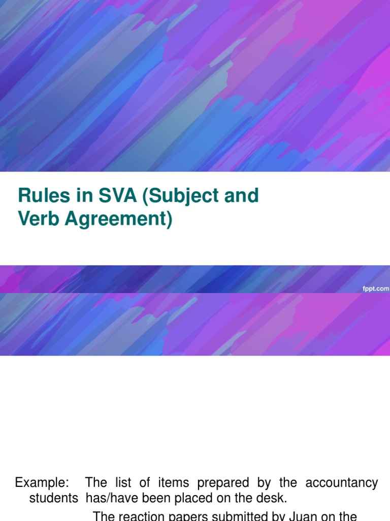 Rules in SVA (Subject and Verb Agreement) | PDF | Grammatical Number | Plural