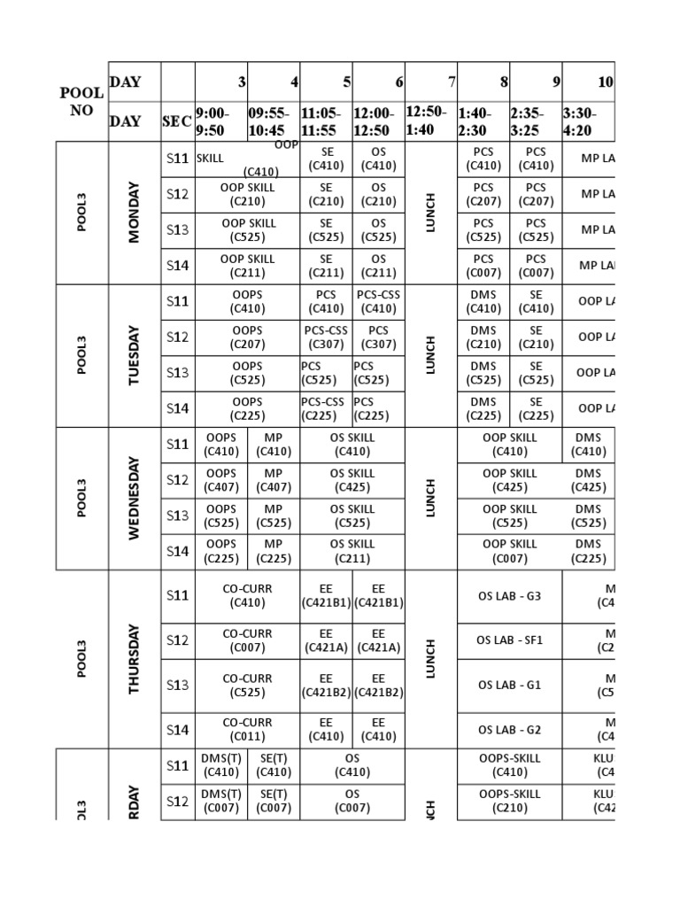 Class 6-8 Timetable Overview | PDF
