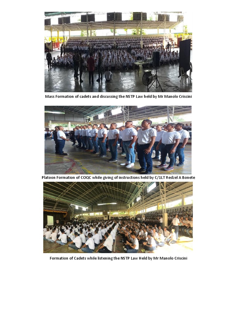 Mass Formation of Cadets and Discussing The NSTP Law Held by MR Manolo ...