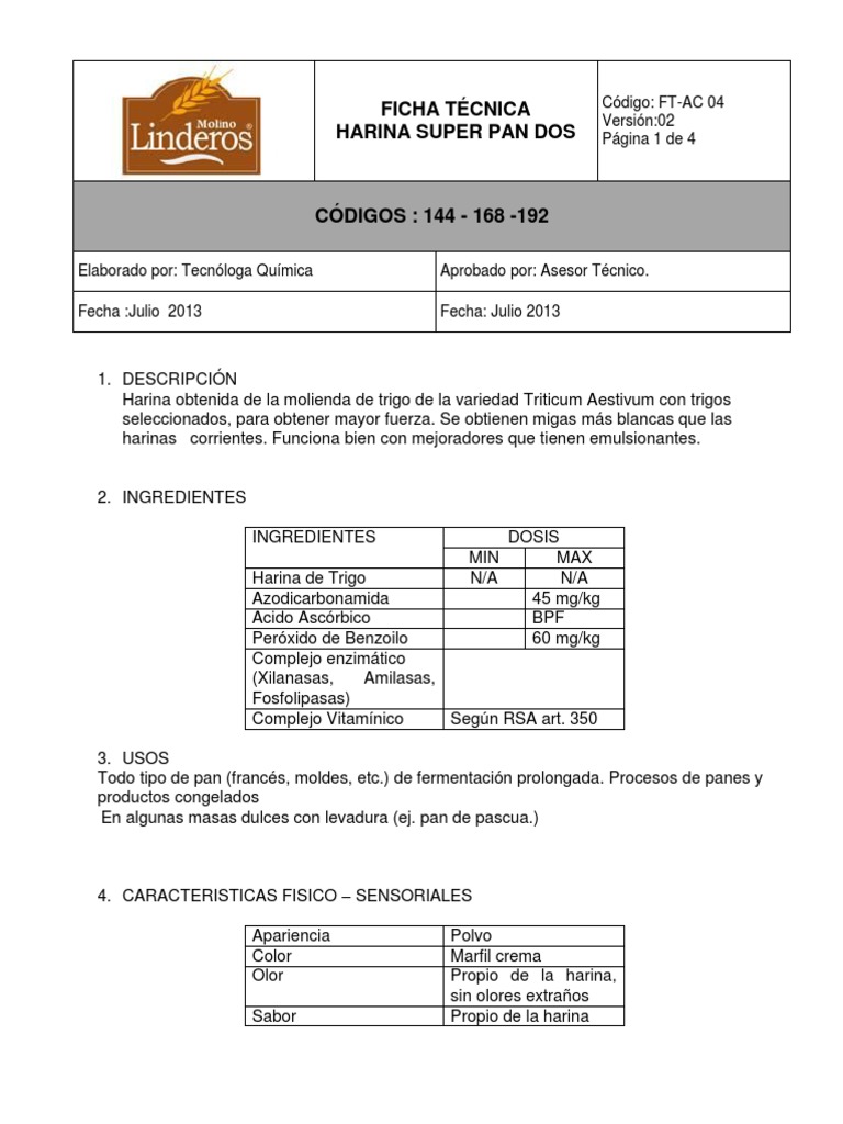 Harina Super Pan 2 PDF | PDF | Panes | Trigo