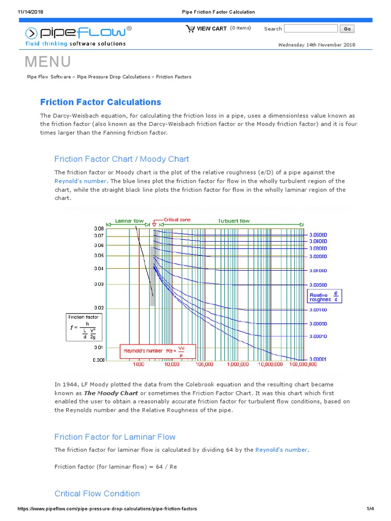 Friction Factor Calculations | Download Free PDF | Fluid Dynamics ...