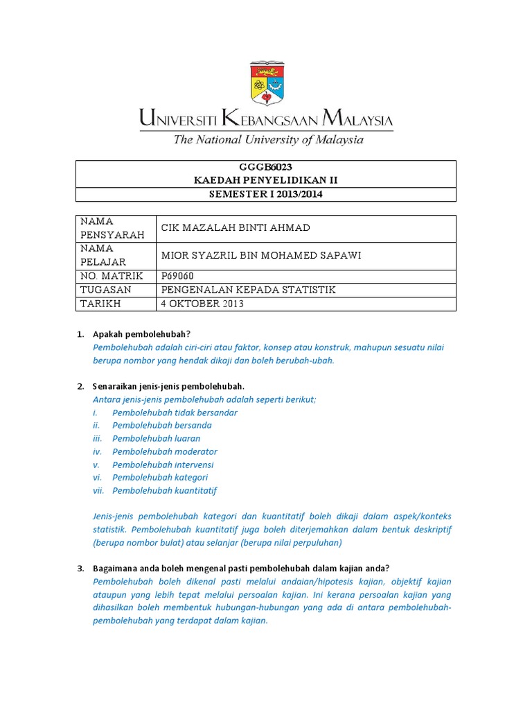 GGGB6023 Tugasan Tutorial 1 - P69060 Mior Syazril | PDF