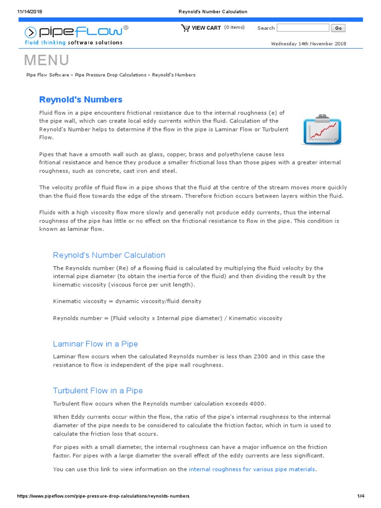 Reynold's Number Calculation | PDF | Reynolds Number | Fluid Dynamics