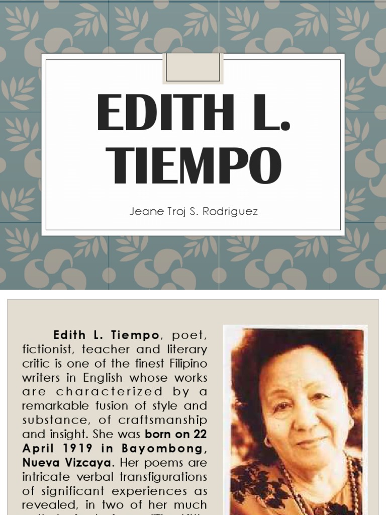 Edith L. Tiempo: Jeane Troj S. Rodriguez | PDF