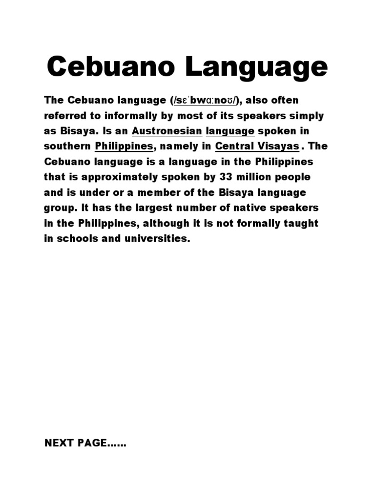 Cebuano Language | PDF | Human Communication | Languages Of Southeast Asia