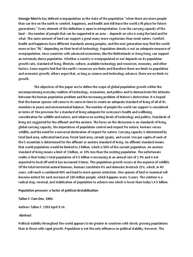 George Morris: Population Pressure: A Factor of Political ...