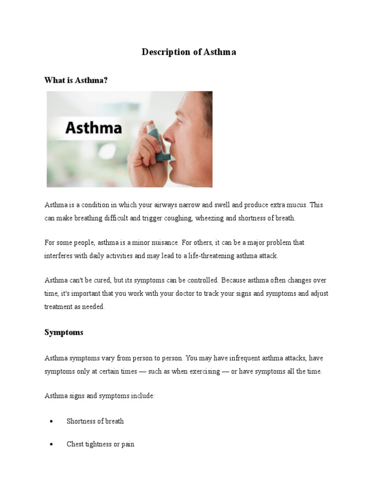 Description of Asthma | PDF | Asthma | Allergy