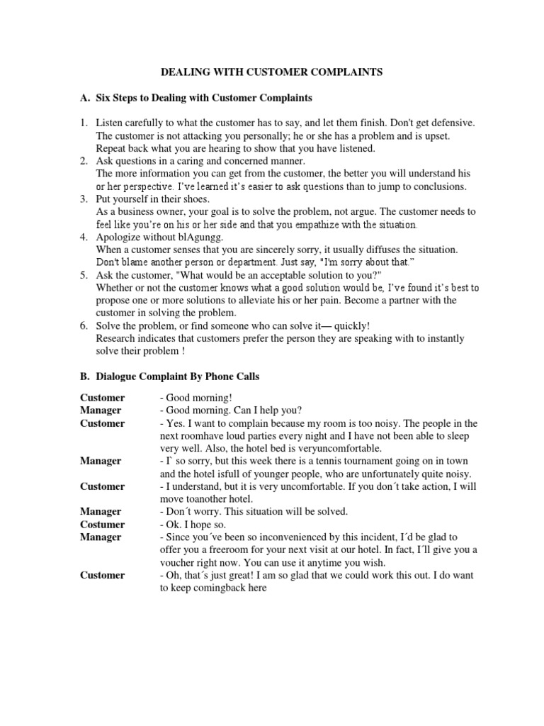 Dealing With Customer Complaints | PDF
