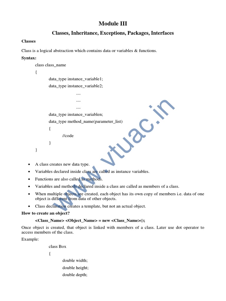 15cs45 Ooc Notes Module 3 Pdf Method Computer Programming Class Computer Programming