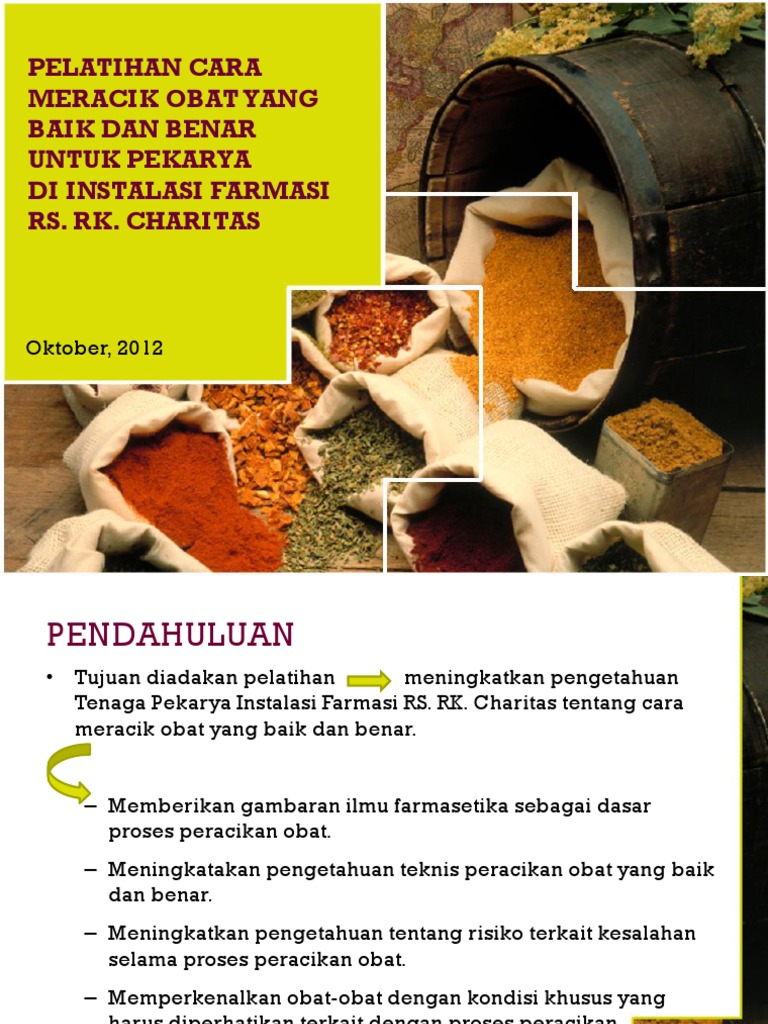 Pelatihan Cara Meracik Obat Yang Baik Dan Benar Lini Nitip | PDF