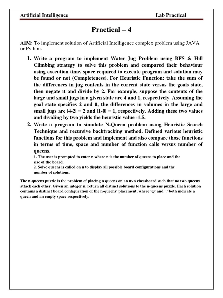 AI Practical 4 | PDF