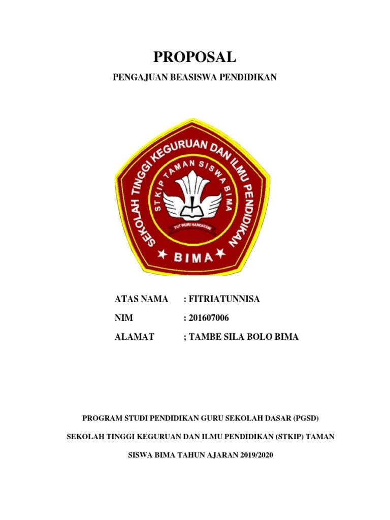 Proposal Pengajuan Beasiswa Pendidikan | PDF