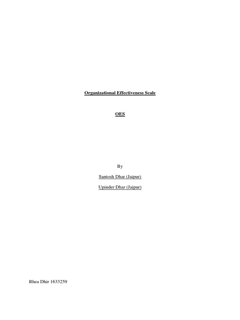Oes | PDF | Strategic Management | Goal