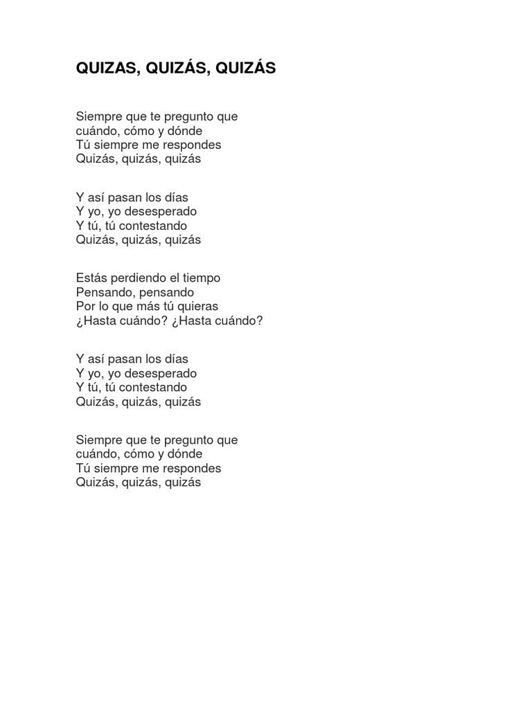 Quizás, Quizás, Quizás | PDF