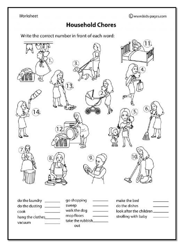 (Speaking) Name Household Chores | PDF