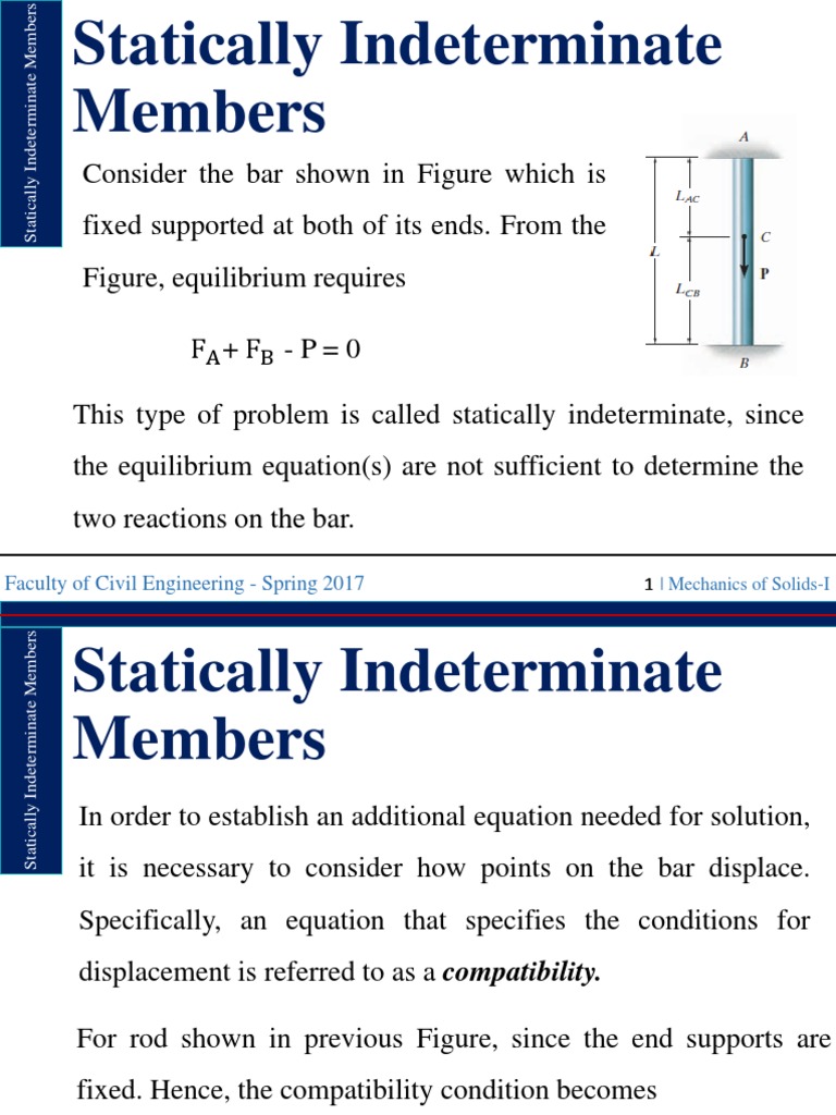 Solving Statically Indeterminate Structures | PDF | Stress (Mechanics ...
