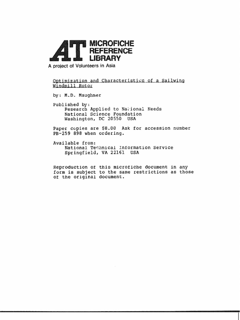 A Sailwing Windmill Rotor | PDF | Wing | Helicopter Rotor