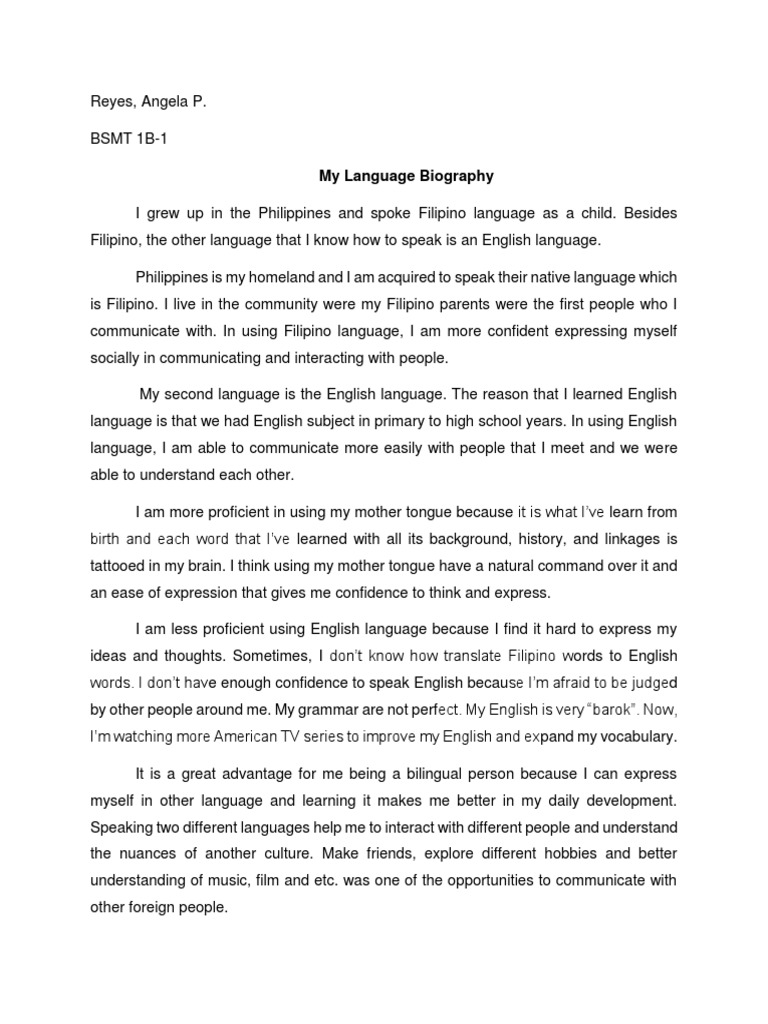 My Linguistic Journey: Exploring My Identity Through My Native Filipino ...